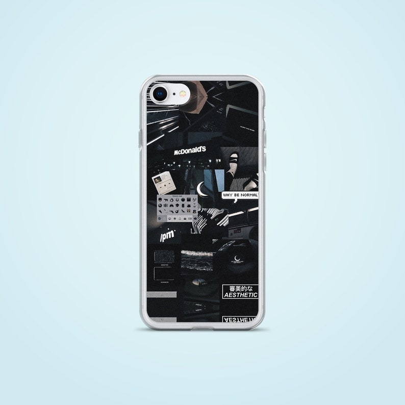 Modern All Black Aesthetic Collage Cool Phone Case for Men - Etsy