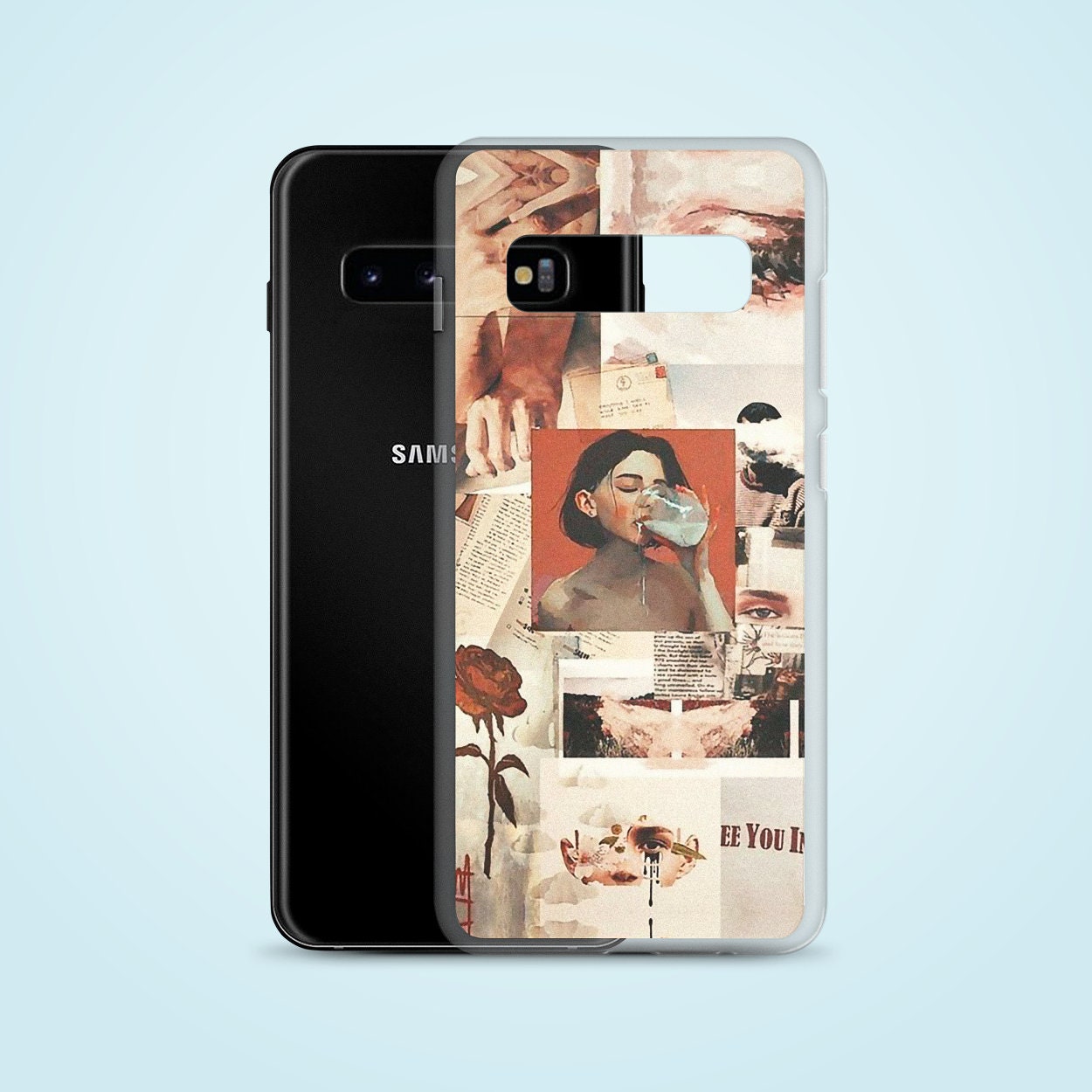 Retro Aesthetic Collage Unique Beige Vibes Chic Phone Case | Etsy