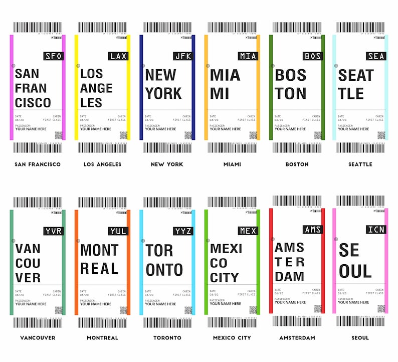 Custom Airplane Ticket Tag Phone Case Boarding Pass Travel | Etsy