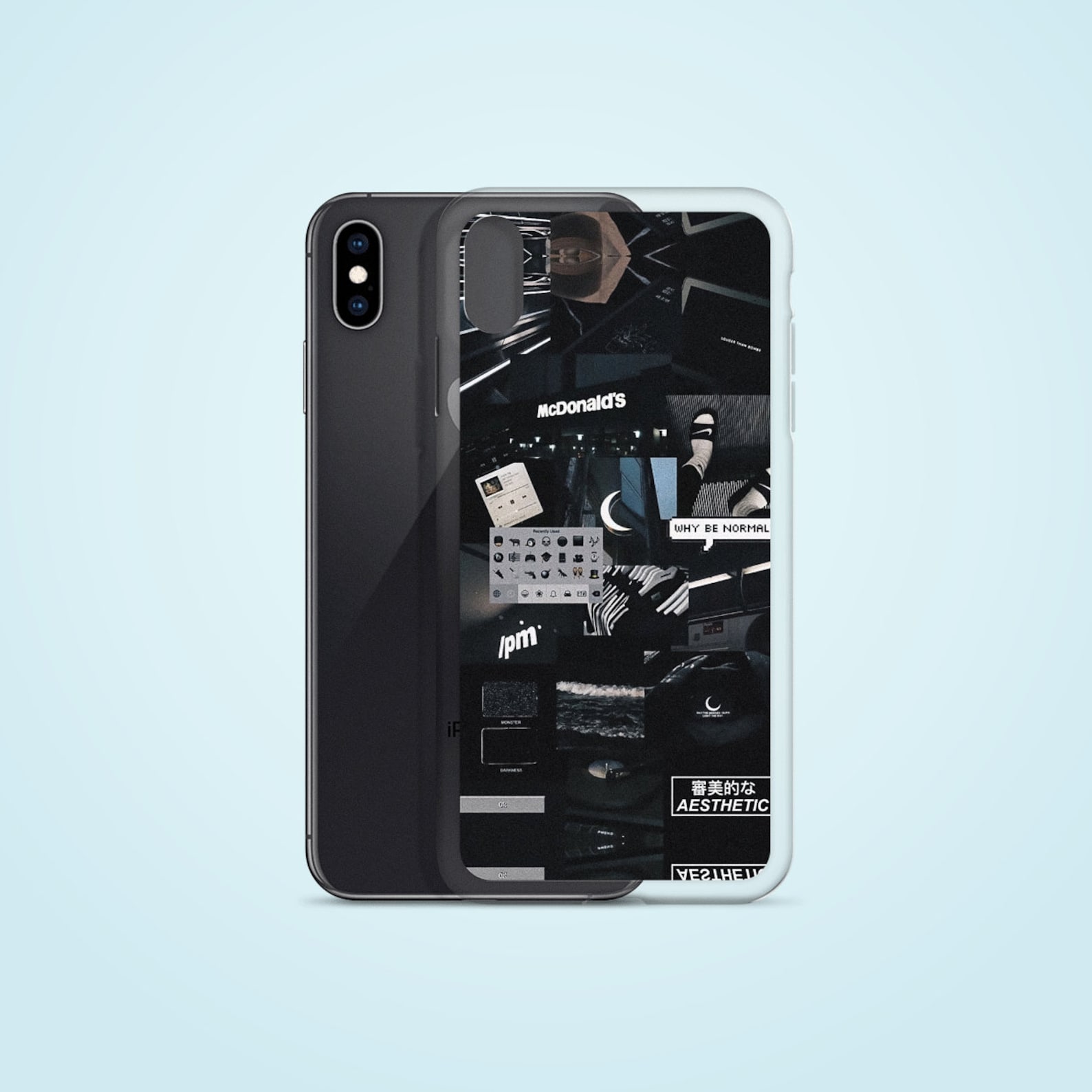 Modern All Black Aesthetic Collage Cool Phone Case for Men - Etsy