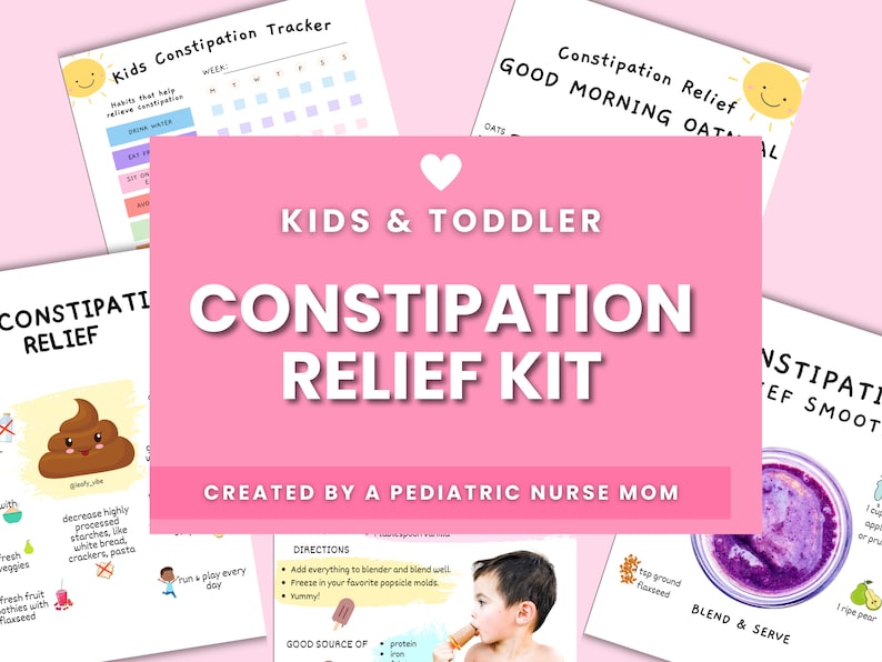 Constipation Pooping Relief Kit & Tracker Chart Toddler Preschool ...