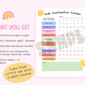 Constipation Pooping Relief Kit & Tracker Chart Toddler Preschool ...