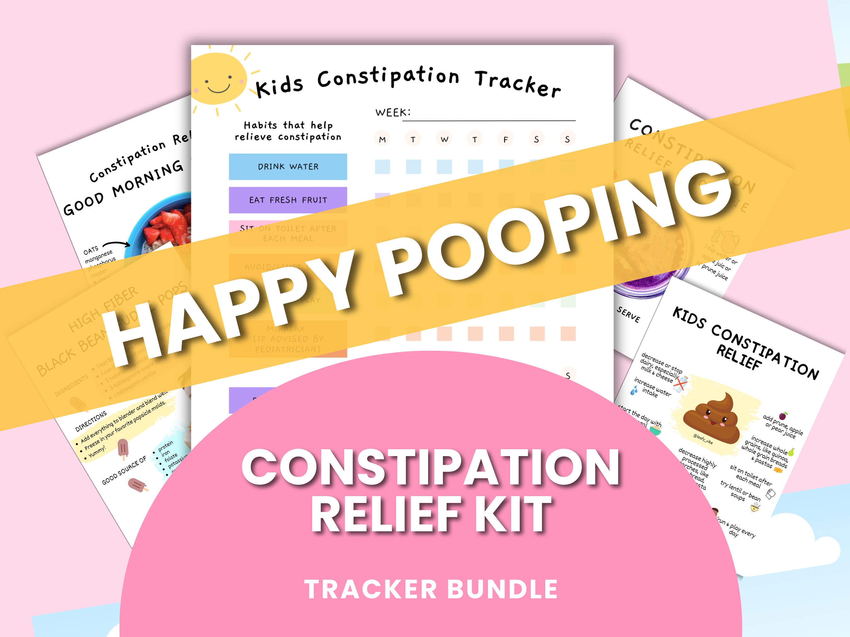 Constipation Pooping Relief Kit & Tracker Chart Toddler Preschool ...