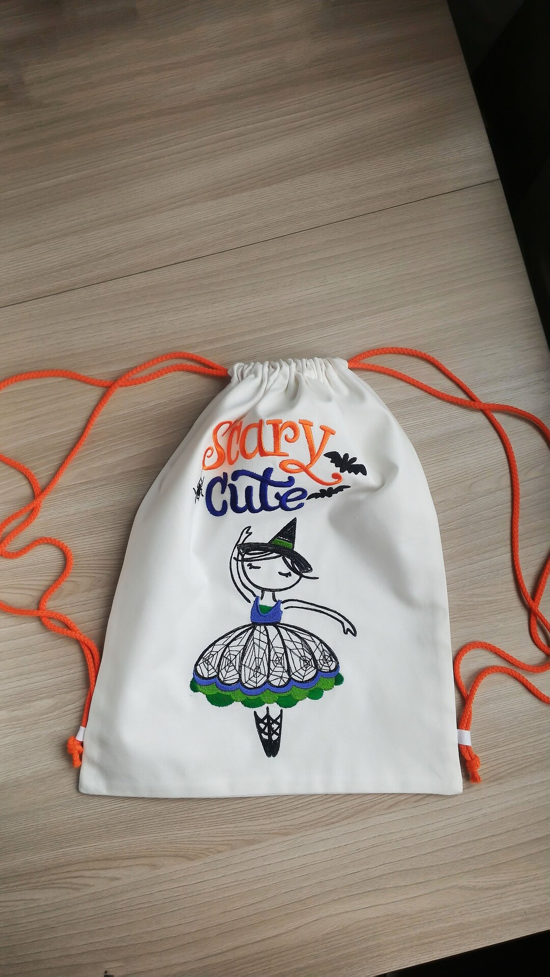 Linen Backpack With Embroidery "halloween" , Halloween Decor "little ...