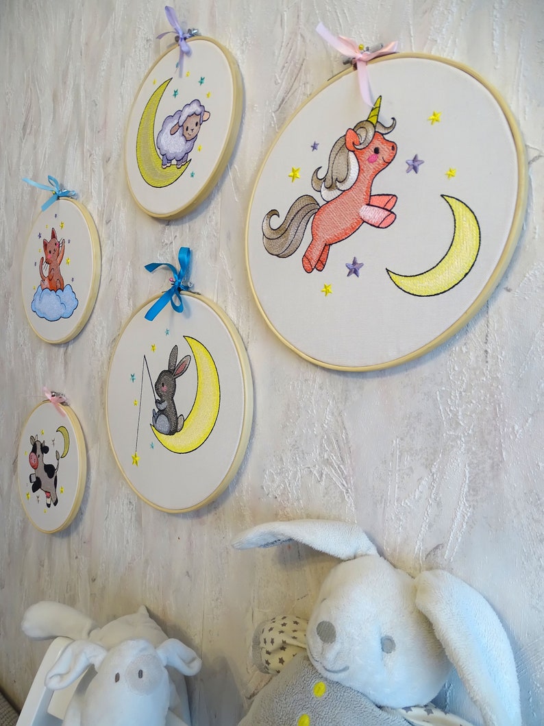 Embroidery Hoop Art "cat ", "cow "," Sheep".housewarming Gift.gift for ...