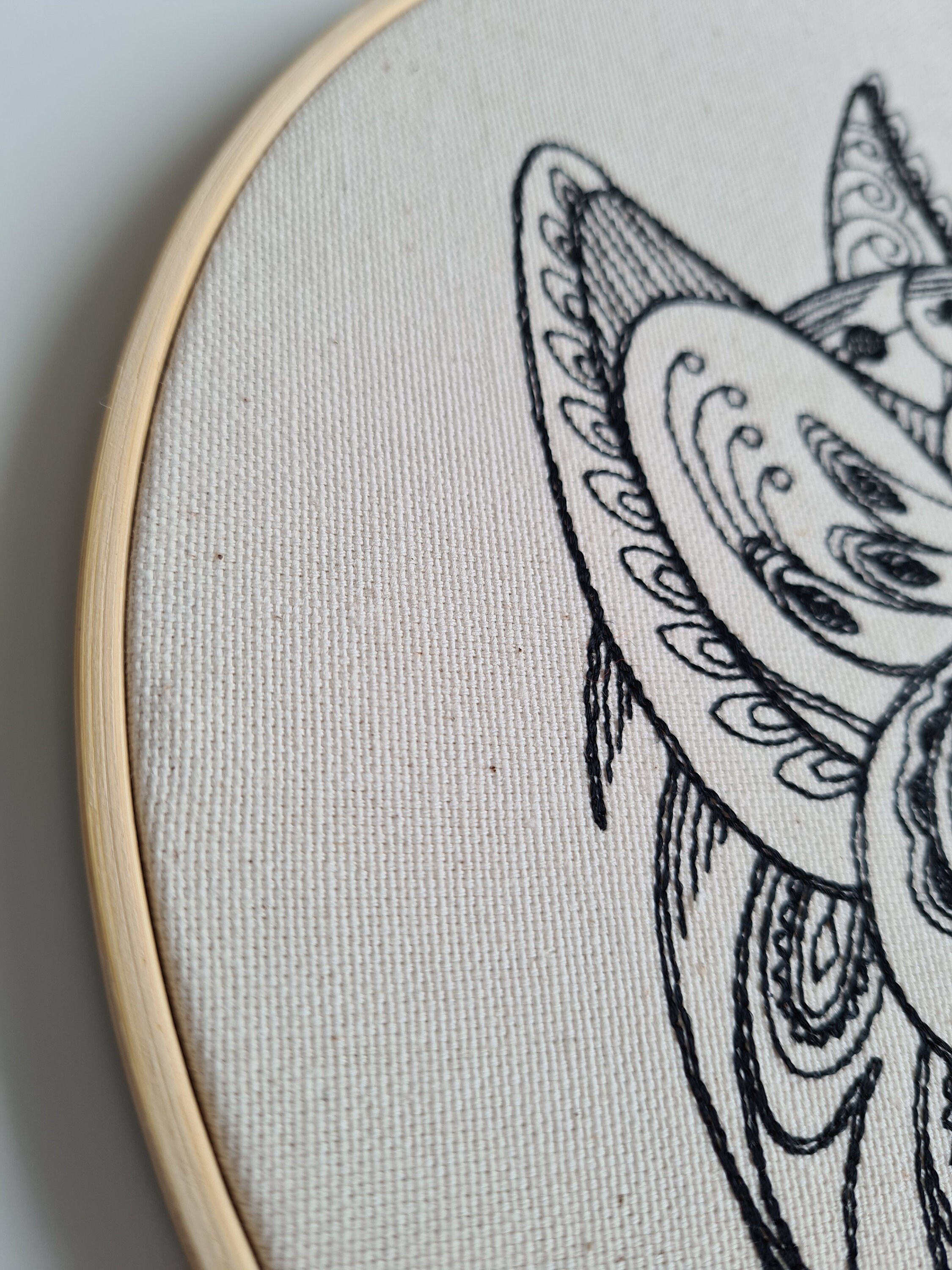 Embroidery Hoop Art "cat and Butterfly". Housewarming Gift. Home Decor ...