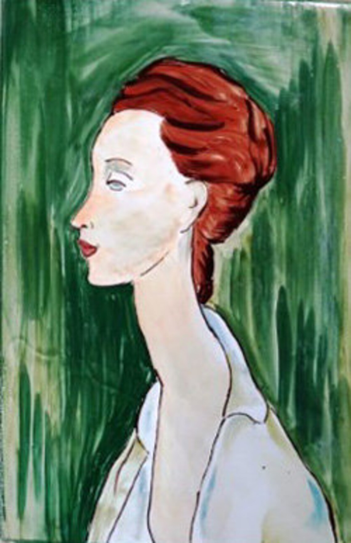 Pack 2 Tiles. Picture Tile. Portrait Woman of Modigliani. Tradicional ...