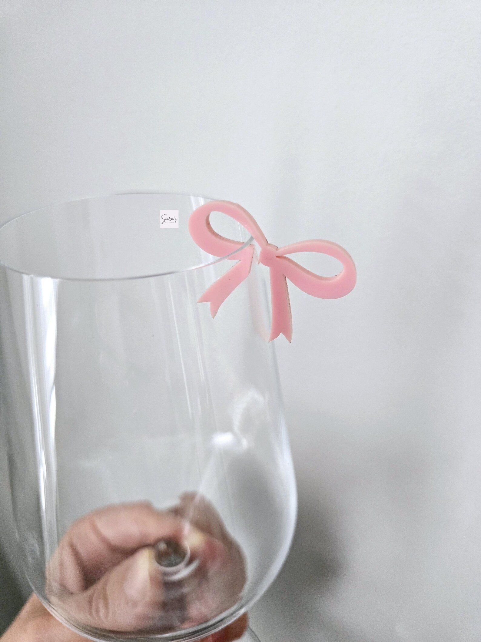 Acrylic Drink Bow, Custom Drink Charm, Drink Tags, Drink Clip Coquette ...