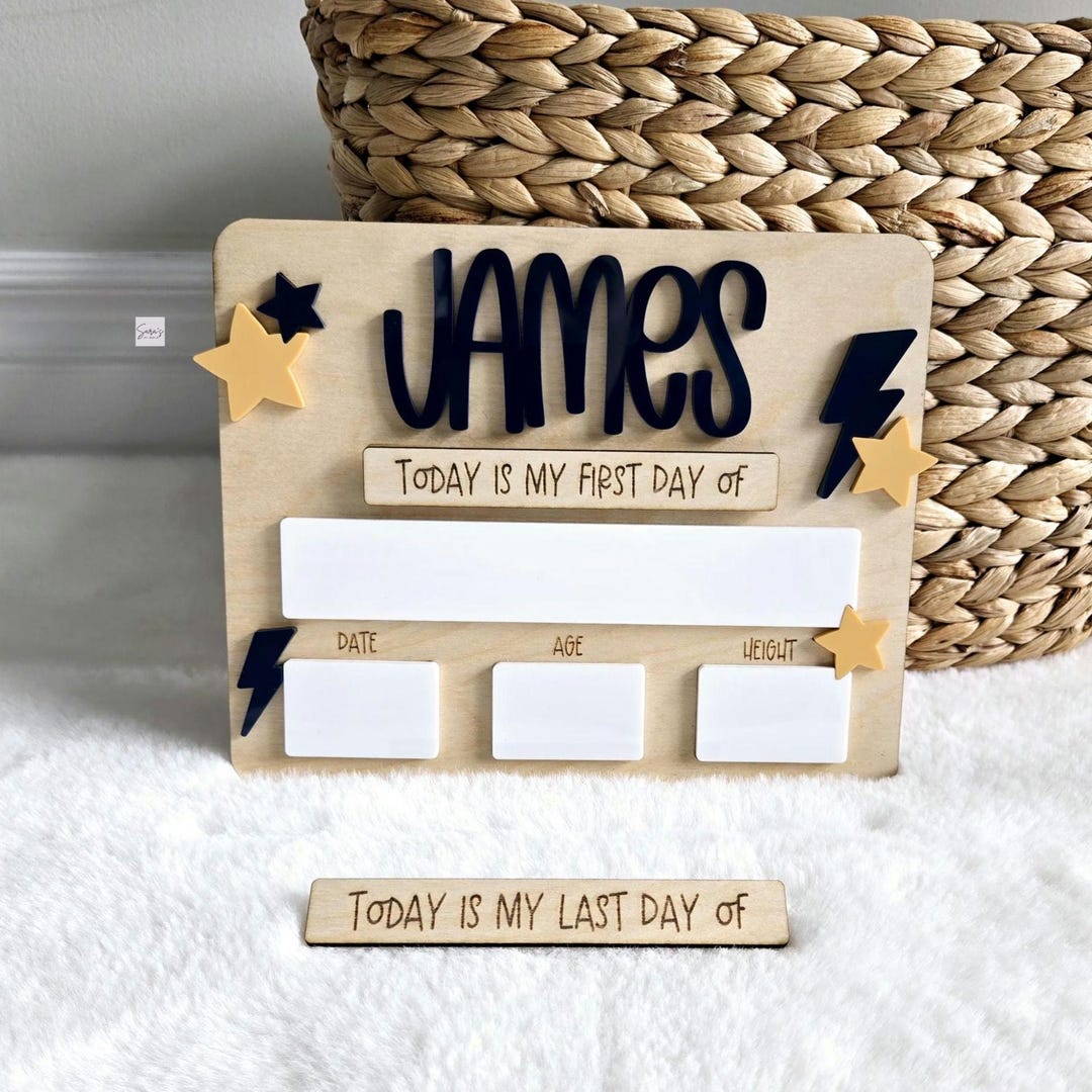 First and Last Day of School Wooden Sign, Personalized First Day of ...