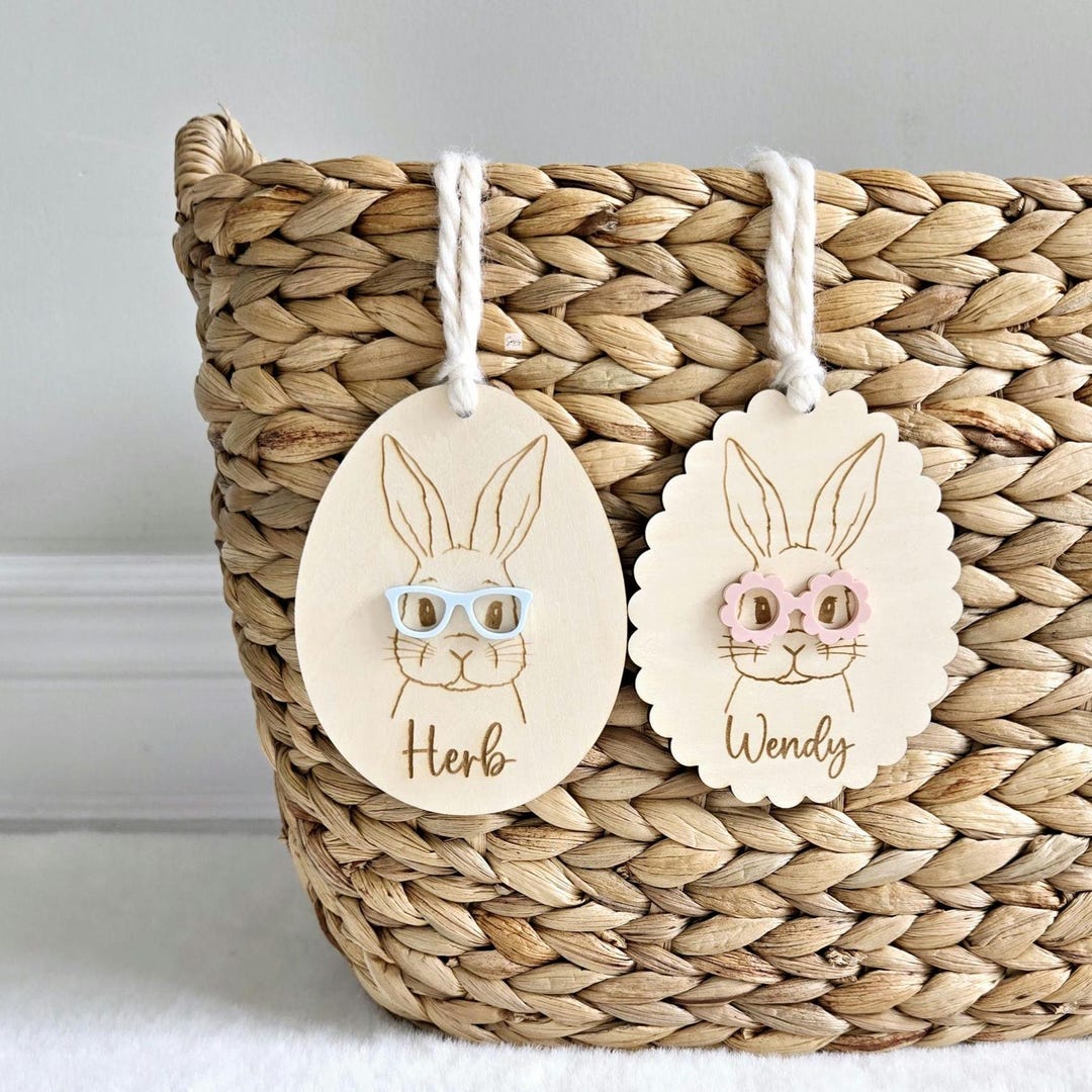 Easter Basket Tag, Personalized Easter Egg Basket Name Tag, Easter ...