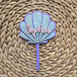 Seashell Personalized Birthday Cake Topper, Custom Clamshell Cake ...