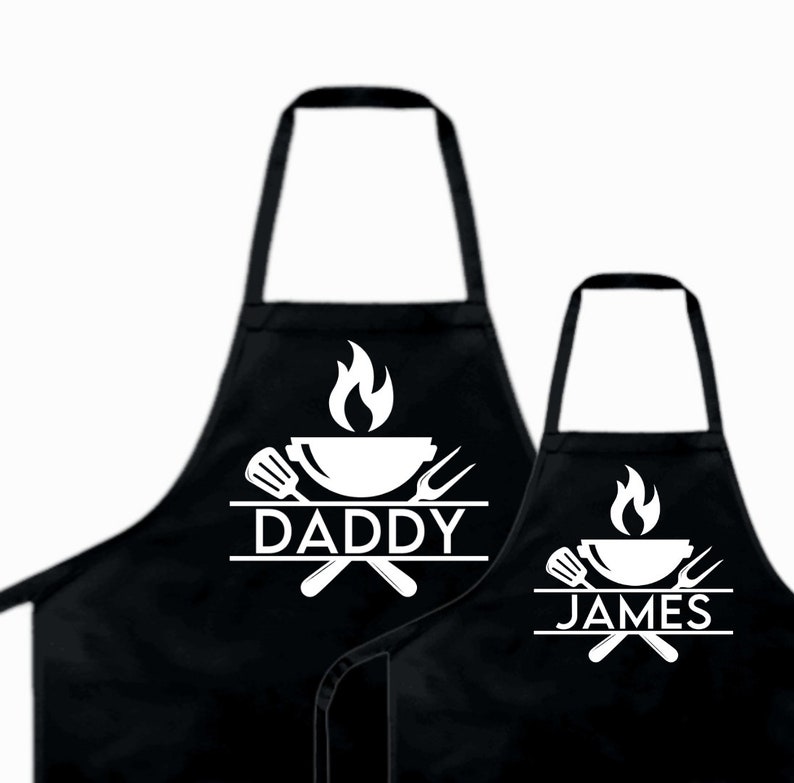 Personalized Daddy and Me Matching Apron, Custom Father and Kids Apron ...