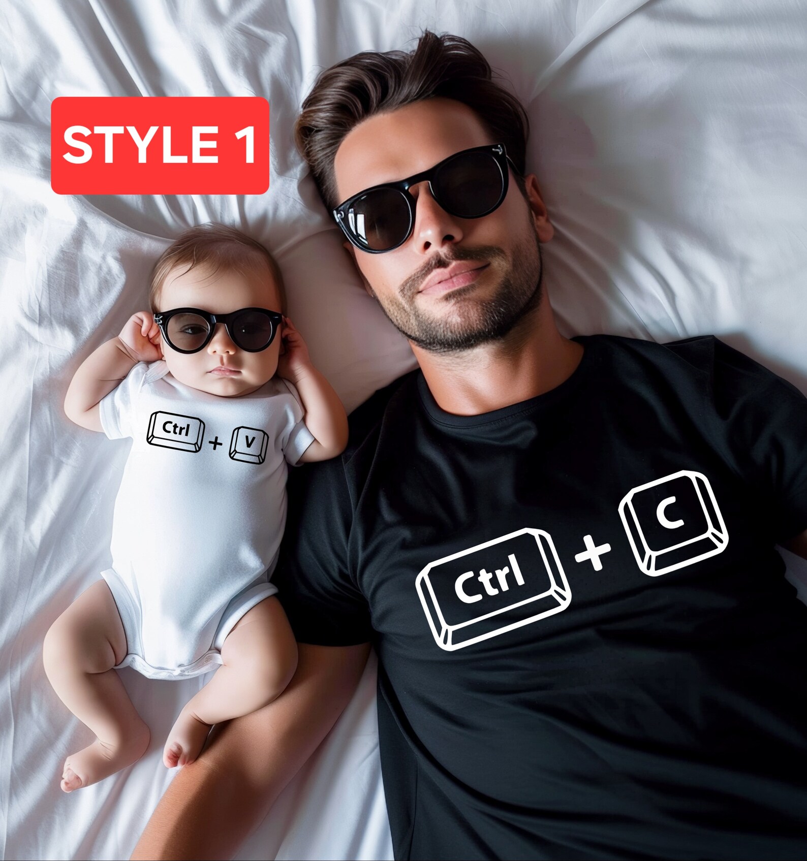 Matching Father and Son Copy and Paste Shirt, Funny Father and Son ...