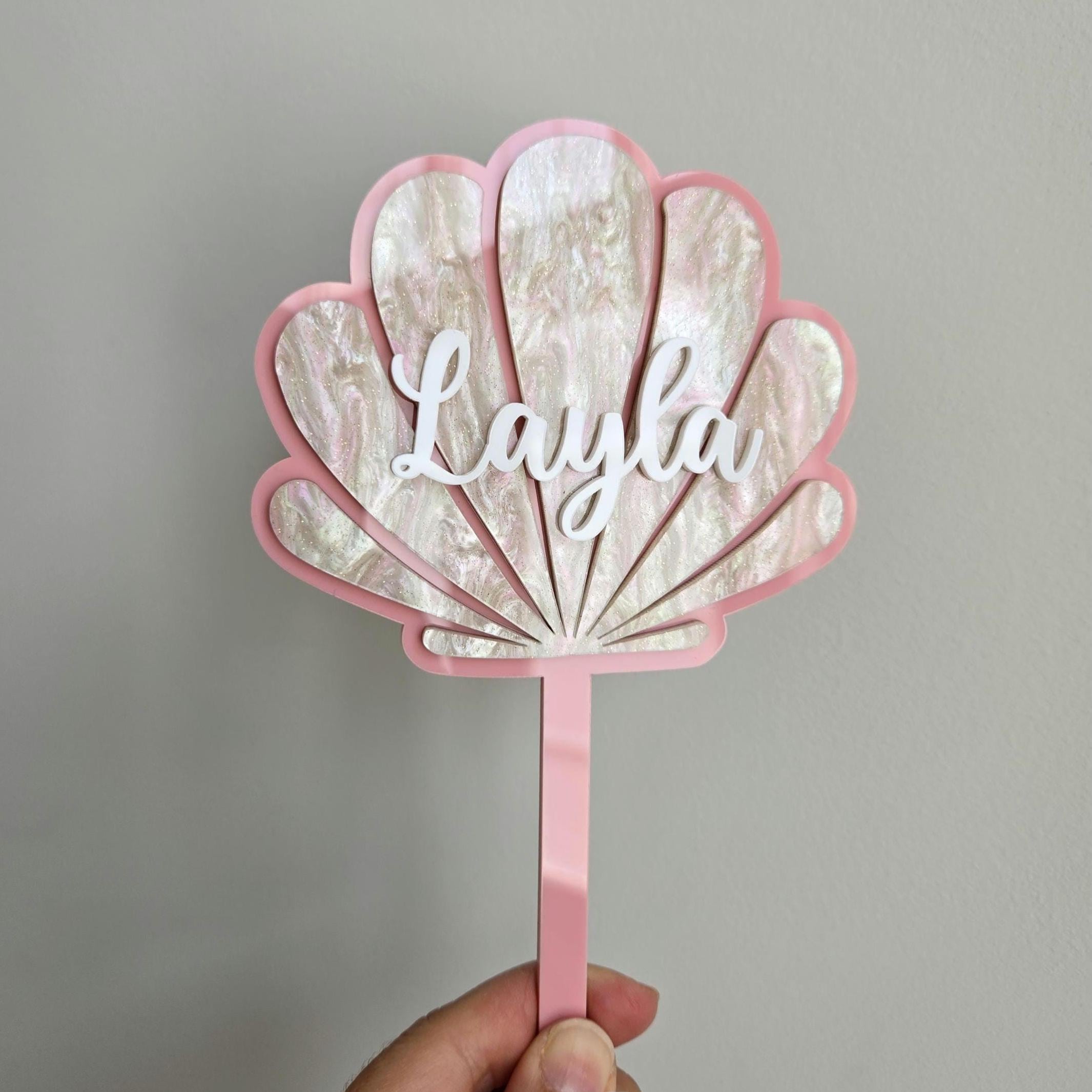 Seashell Personalized Birthday Cake Topper, Custom Clamshell Cake ...