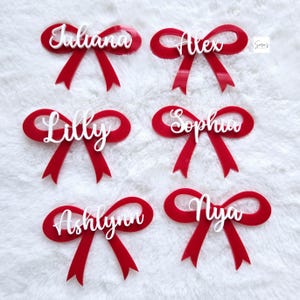 Personalized Acrylic Bow Name Plate Placement Cards, Name Place ...