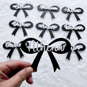 Personalized Acrylic Bow Name Plate Placement Cards, Name Place ...