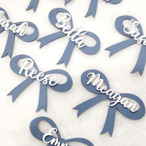 Personalized Acrylic Bow Name Plate Placement Cards, Name Place ...