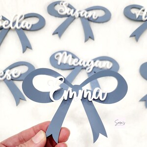 Personalized Acrylic Bow Name Plate Placement Cards, Name Place ...
