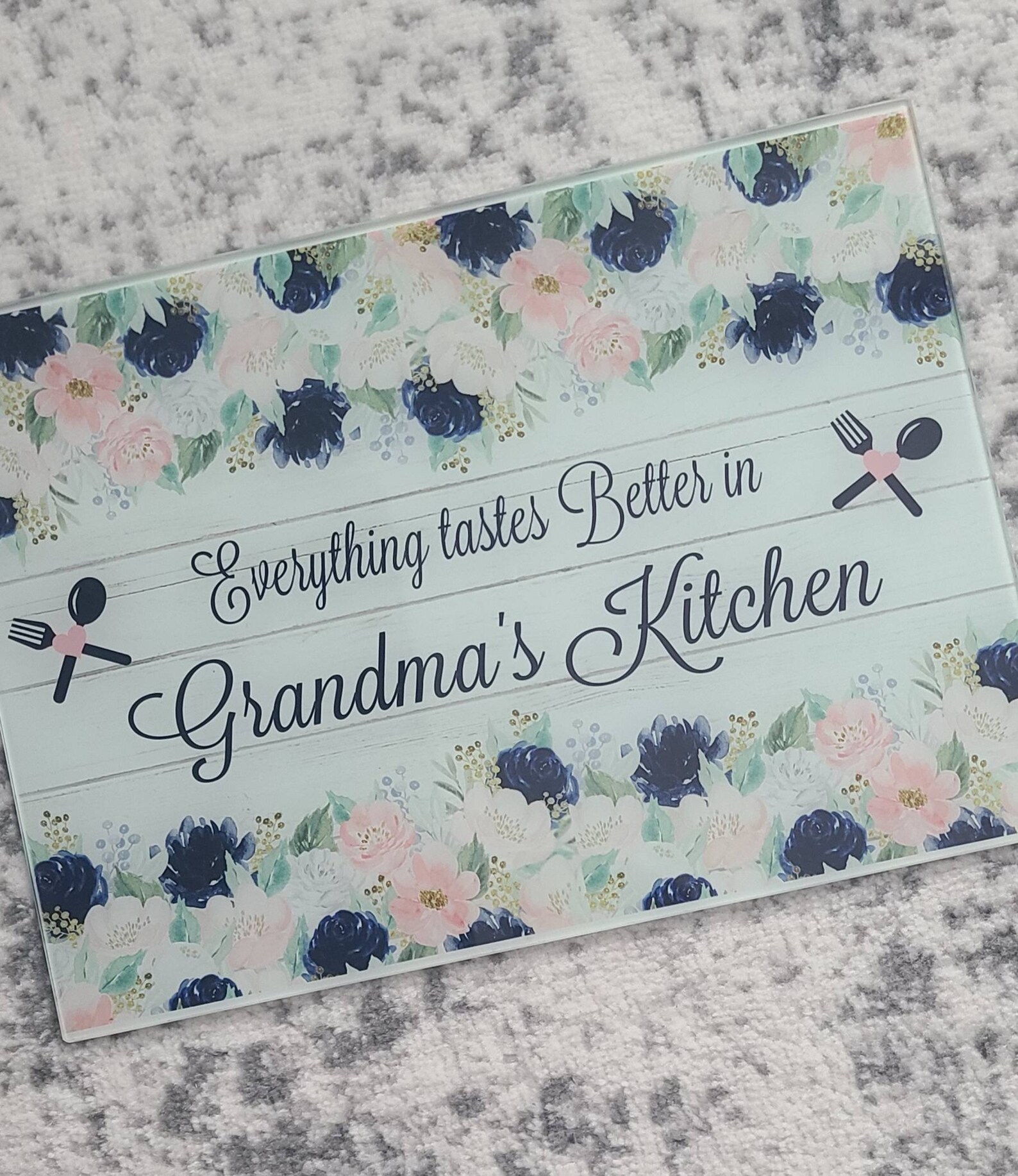 Personalized Glass Cutting Board Personalized Mother's - Etsy