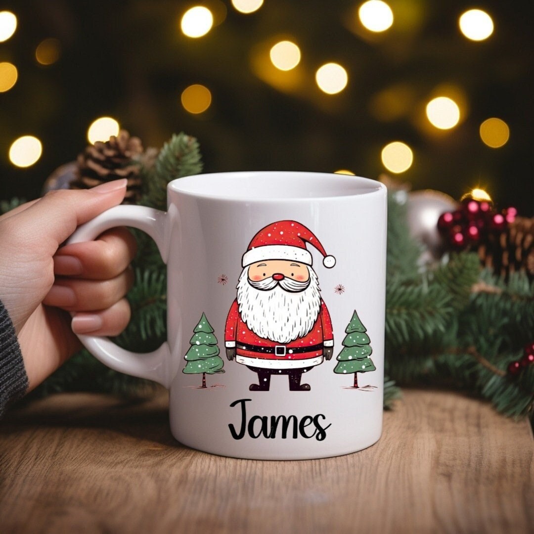Personalized Christmas Mug for Kids, Custom Made Santa Mug With Name ...