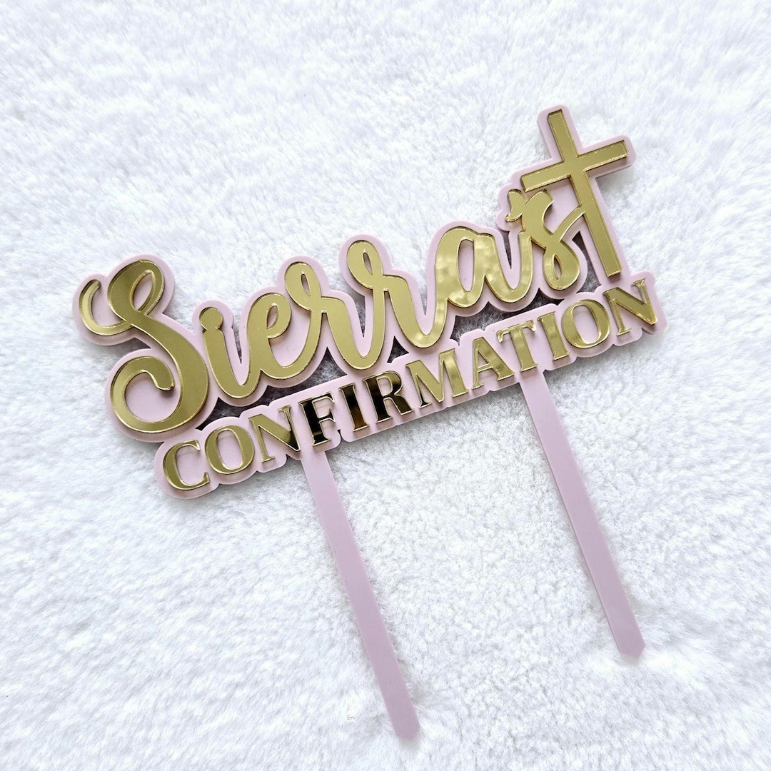 Personalized Confirmation Cake Topper, Custom Made Baptism Cake Topper ...