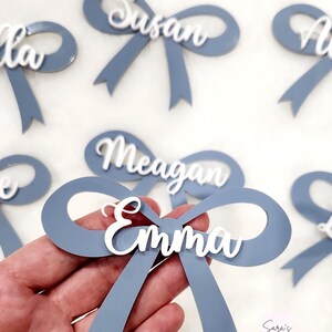 Personalized Acrylic Bow Name Plate Placement Cards, Name Place ...