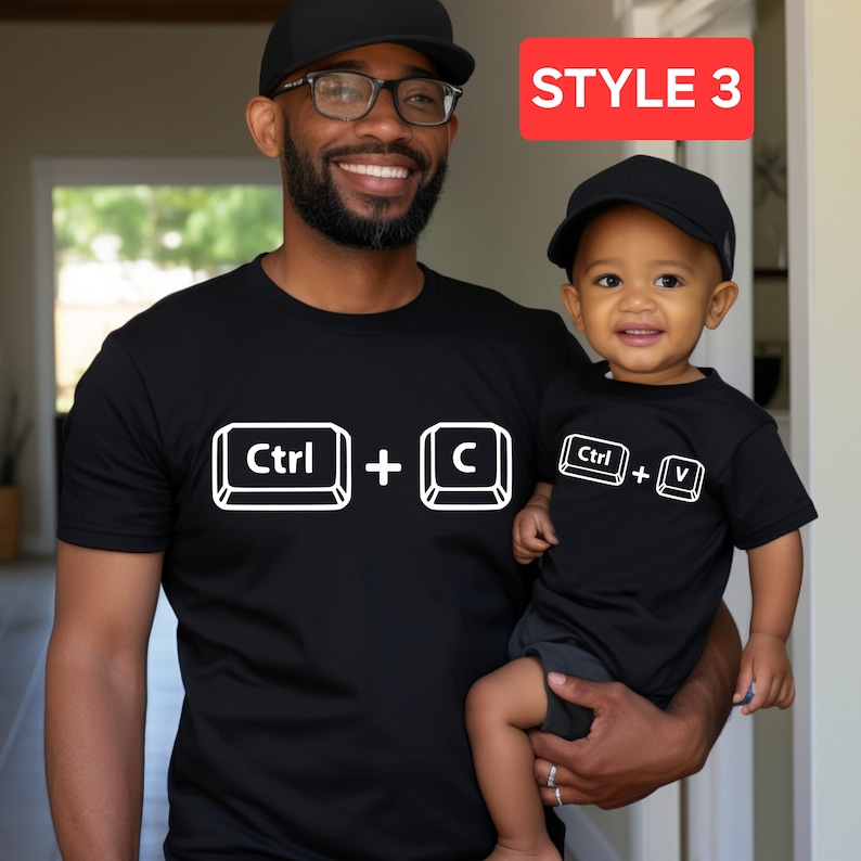 Matching Father and Son Copy and Paste Shirt, Funny Father and Son ...