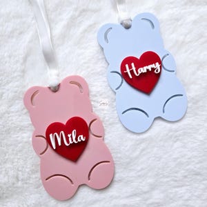 Valentine's Gift Tag, Gummy Bear Candy Valentine's Day Basket Tag ...