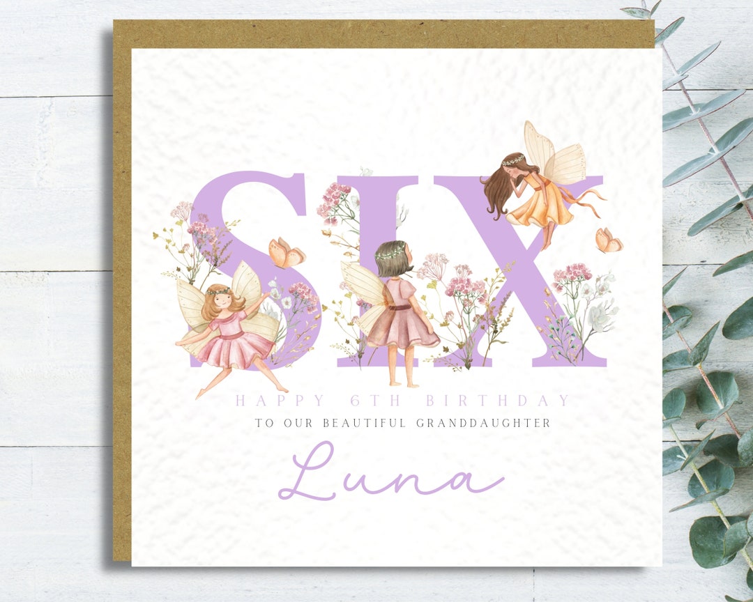 Personalised Fairy 6th Birthday Card Girl Daughter - Etsy UK