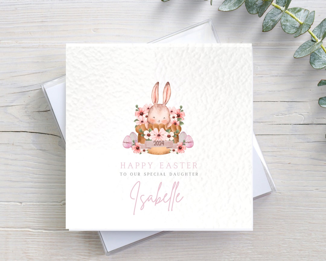 Personalised Baby Girl Easter 2024 Card for Granddaughter Daughter ...