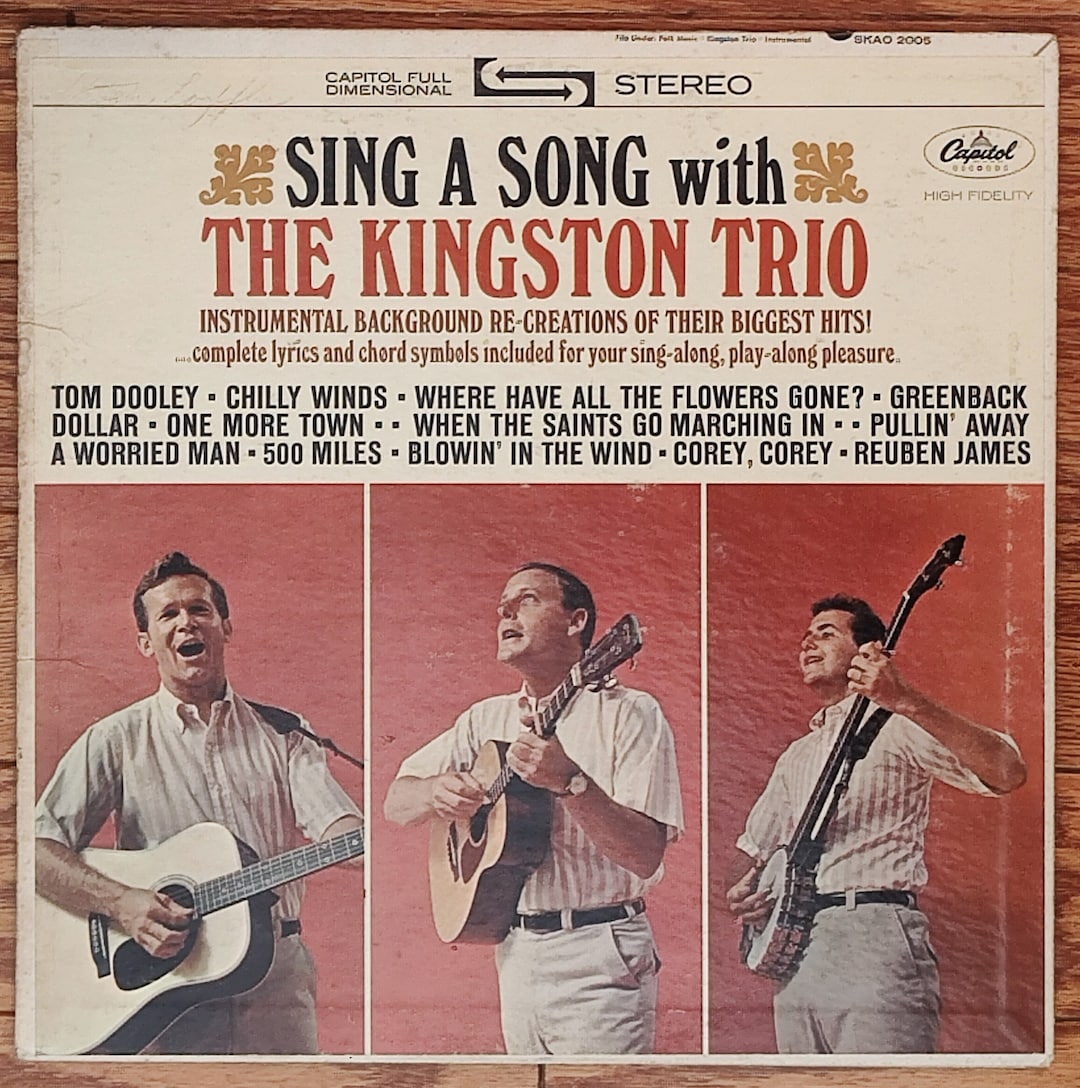1963 the Kingston Trio Sing a Song With Gatefold Vinyl Album With ...