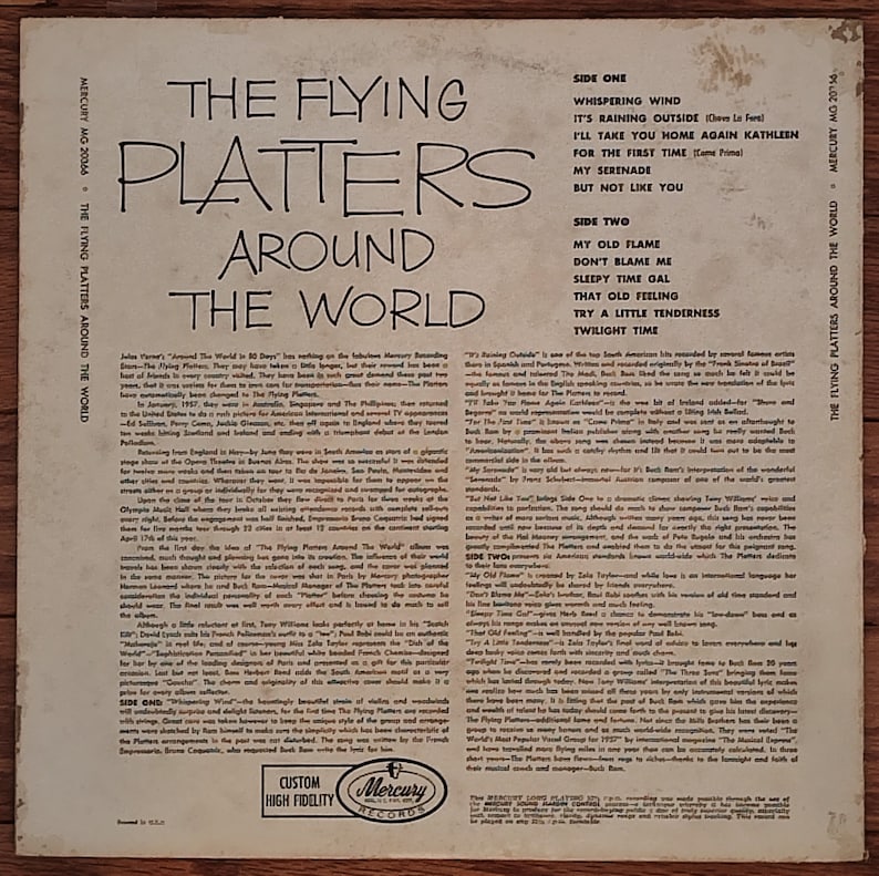 Platters - the Flying Platters Around the World - 1958 Vinyl Album - Etsy