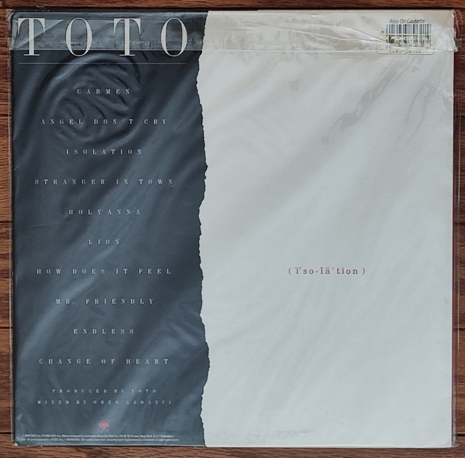 Toto - Isolation - 1984 Vinyl Album - Etsy