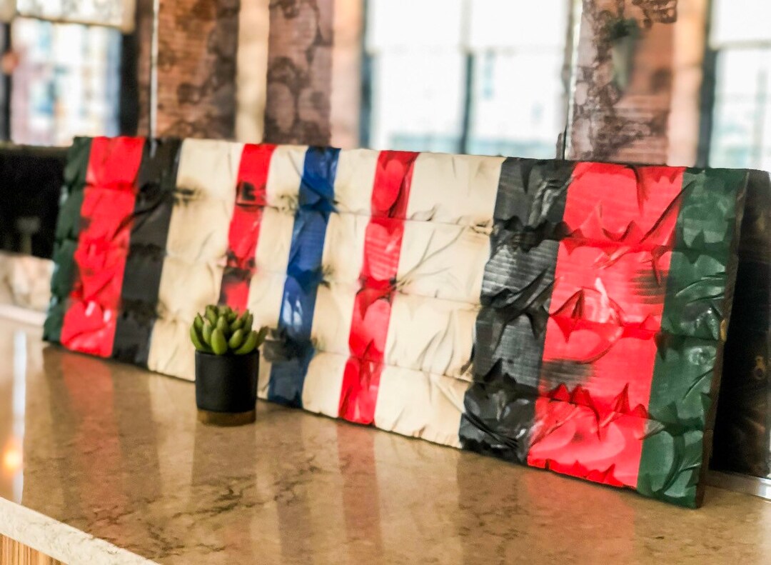 3ft Wood Carved Afghanistan Service Ribbon, Military Service Ribbon ...