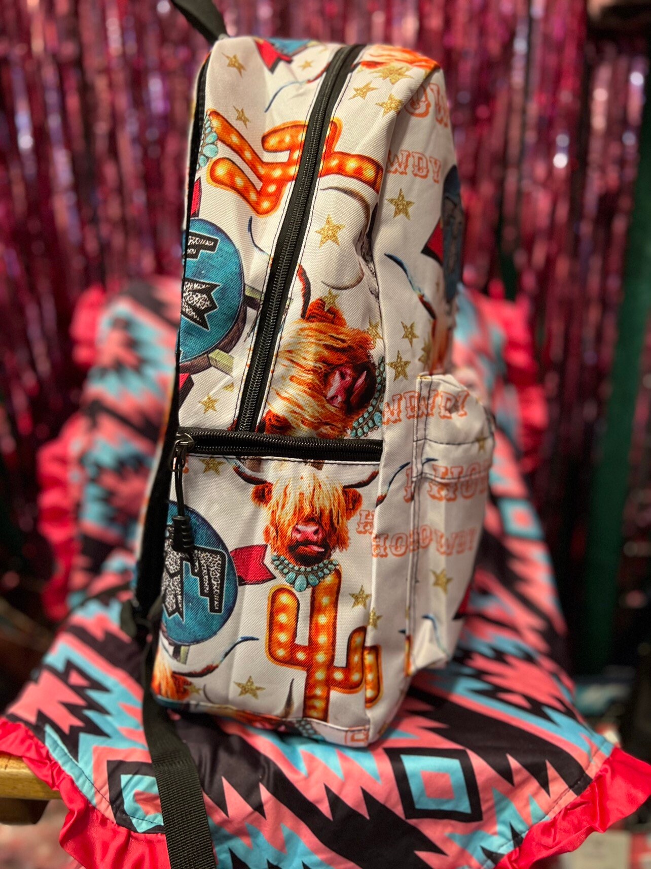 Thunderbird Highland Cow & Cactus Backpack - Etsy