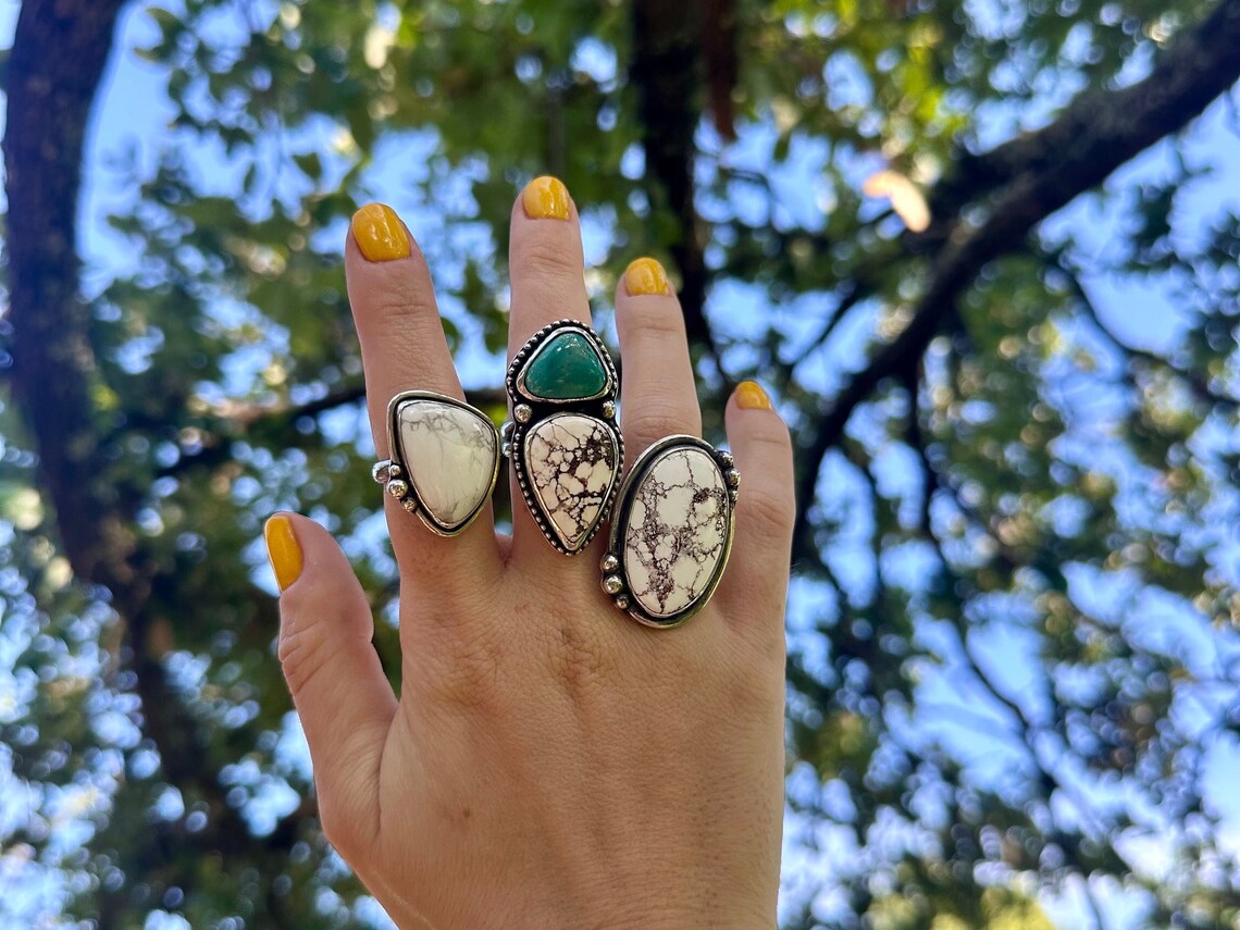 White Buffalo Statement Ring - Etsy
