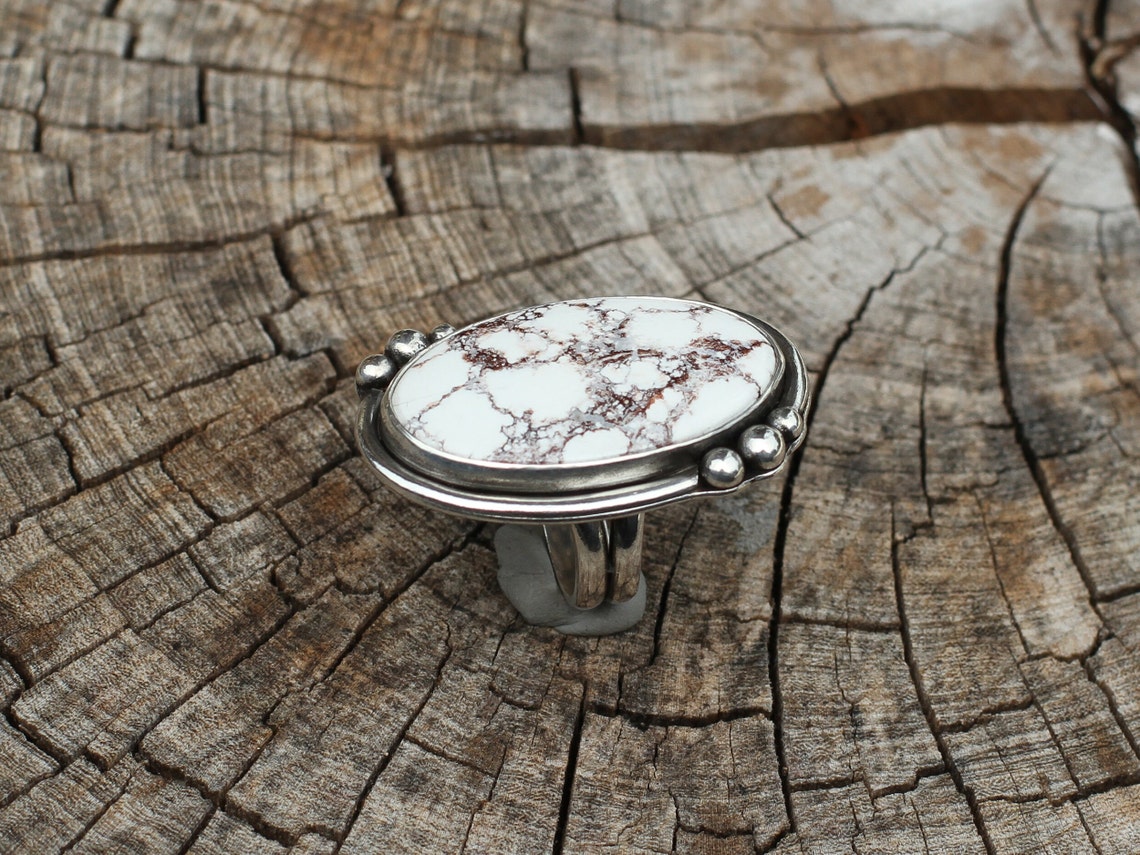 White Buffalo Statement Ring - Etsy