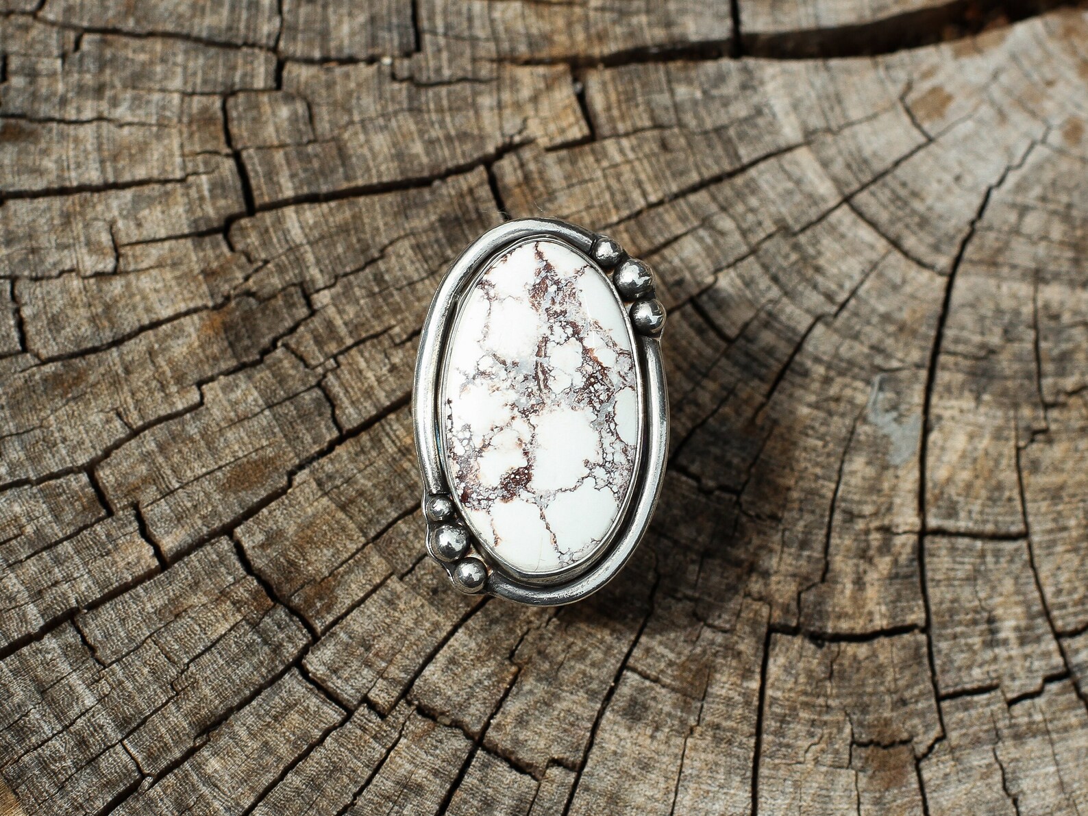 White Buffalo Statement Ring - Etsy