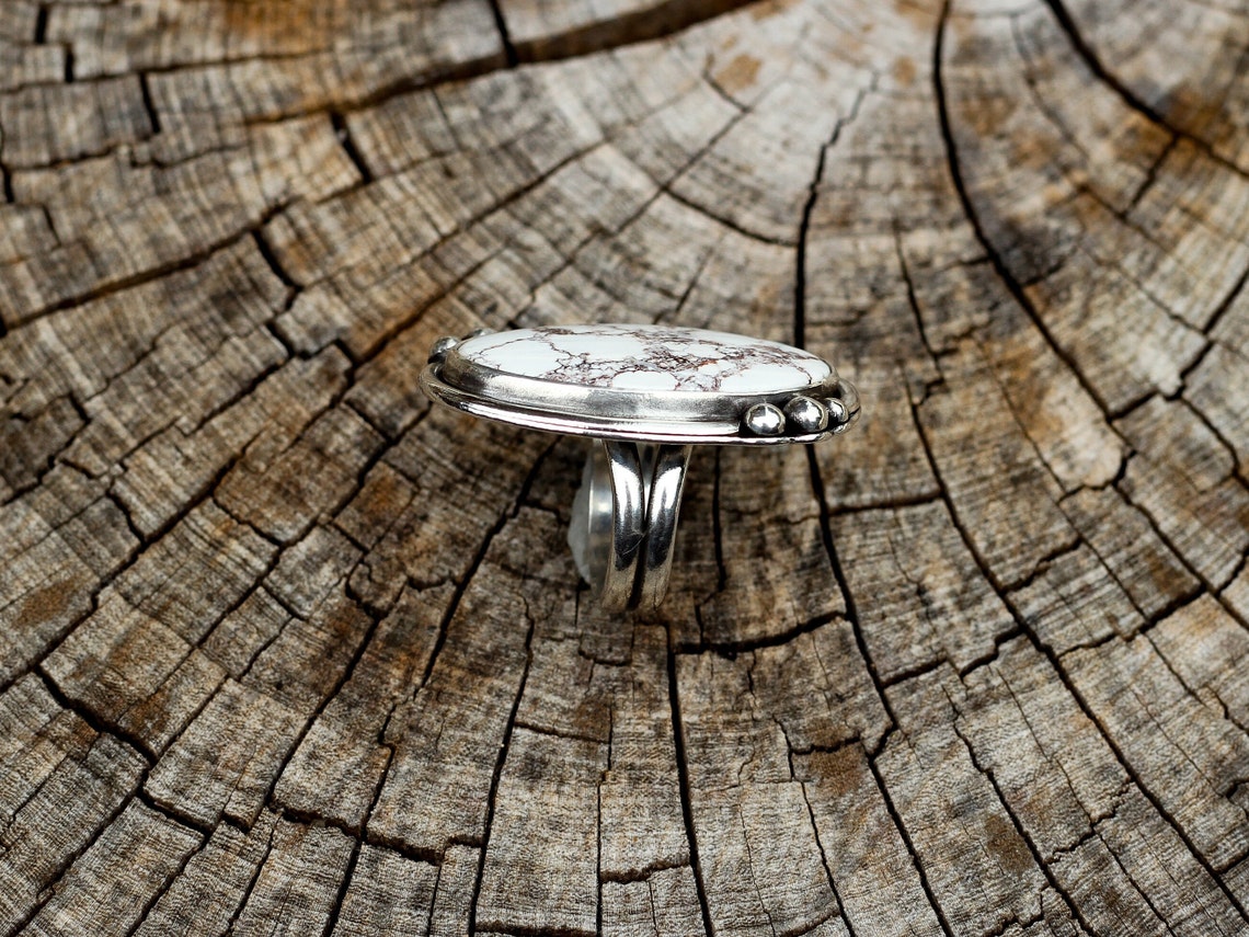 White Buffalo Statement Ring - Etsy