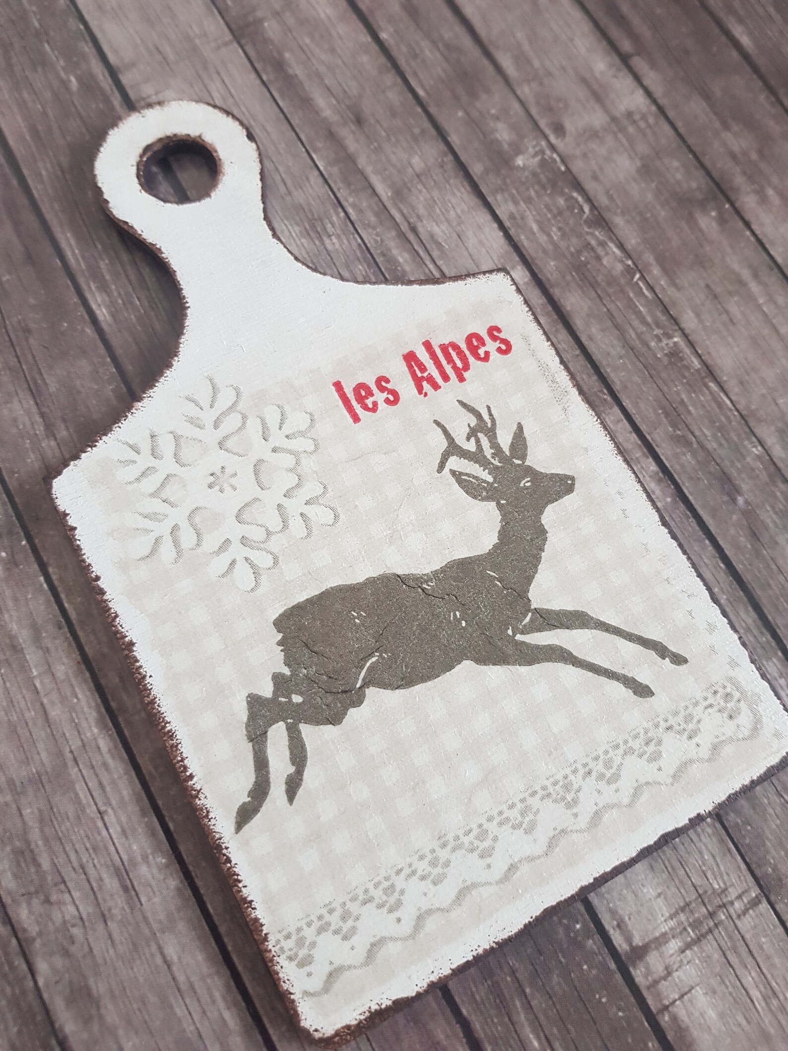 Christmas Cutting Board Decoupage Cutting Board Vintage Look - Etsy