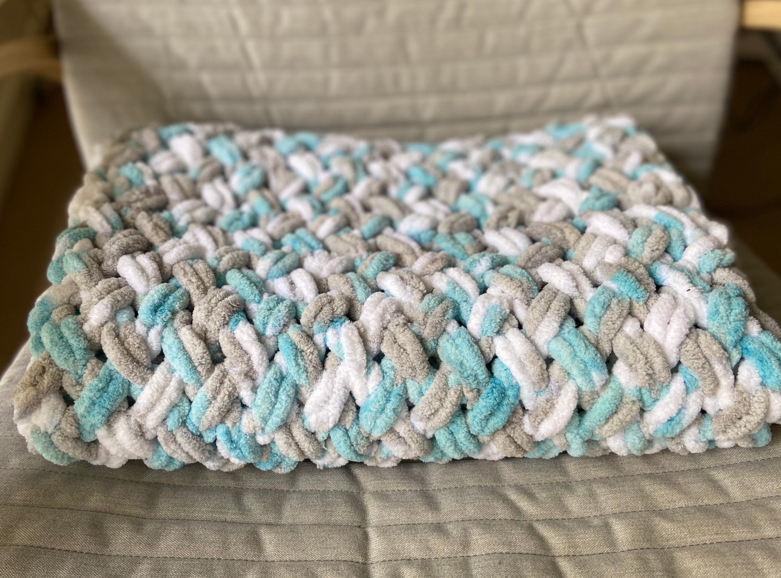 Knitted Baby Blanket/ Unisex Baby Blanket/ Neutral Nursery | Etsy