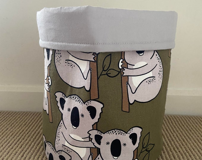 Koala Fabric Bin, Koala Fabric Basket, Koala Storage, Nursery Room ...