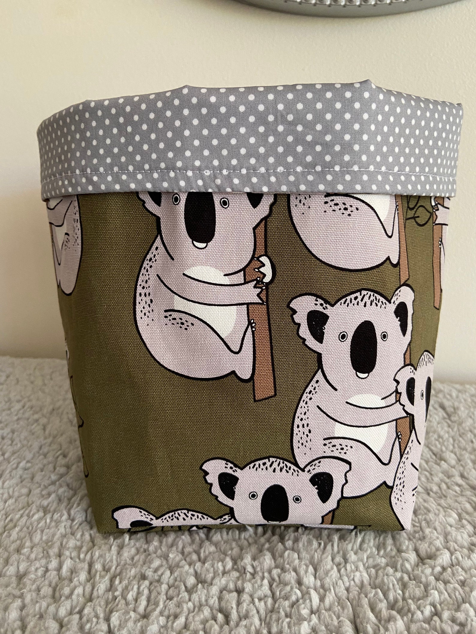 Koala Fabric Bin Koala Fabric Basket Koala Storage Nursery - Etsy