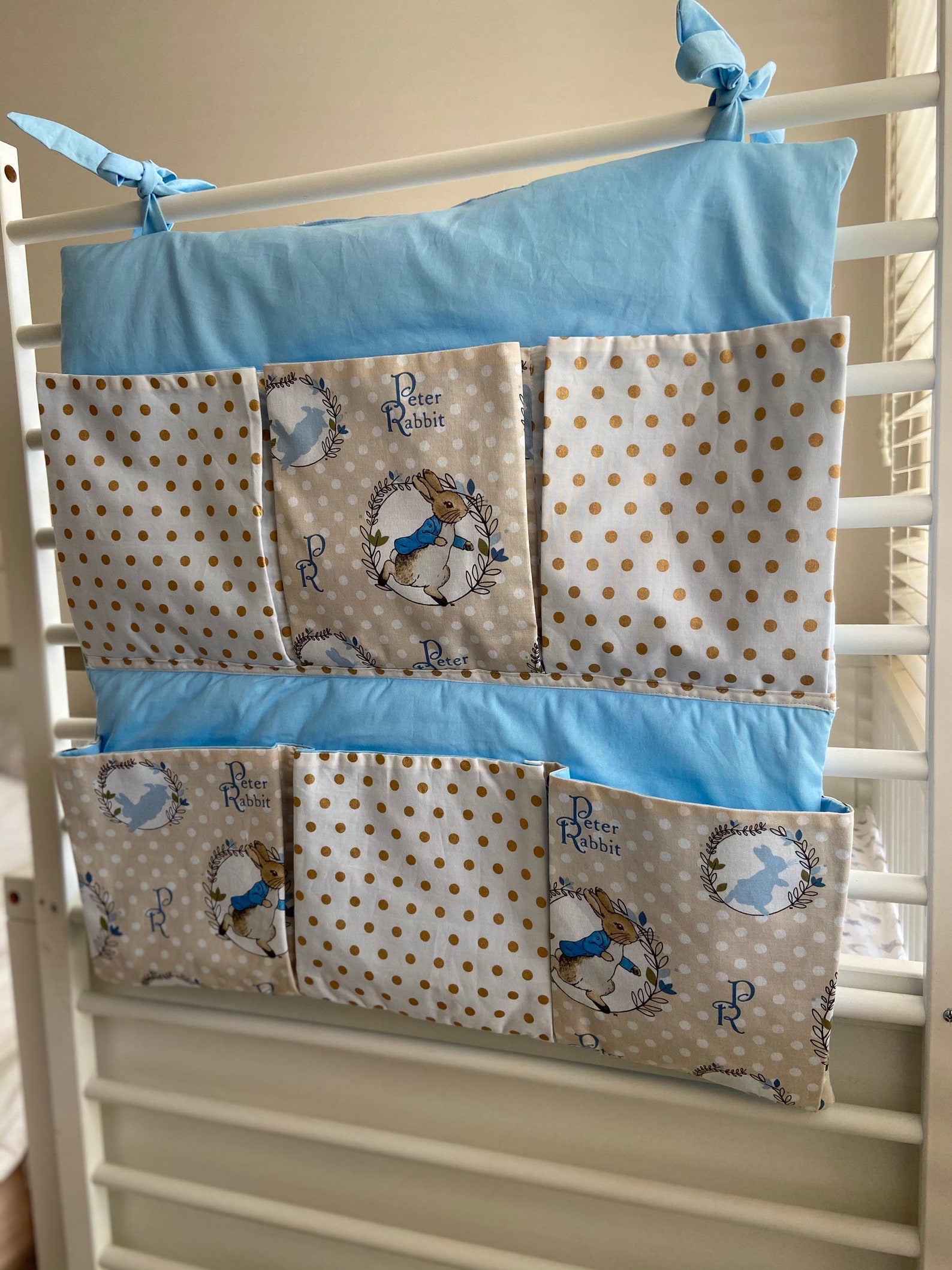 Peter Rabbit Crib Pocket Organizer, Nursery Crib Organizer, Baby ...