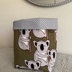 Koala Fabric Bin Koala Fabric Basket Koala Storage Nursery - Etsy