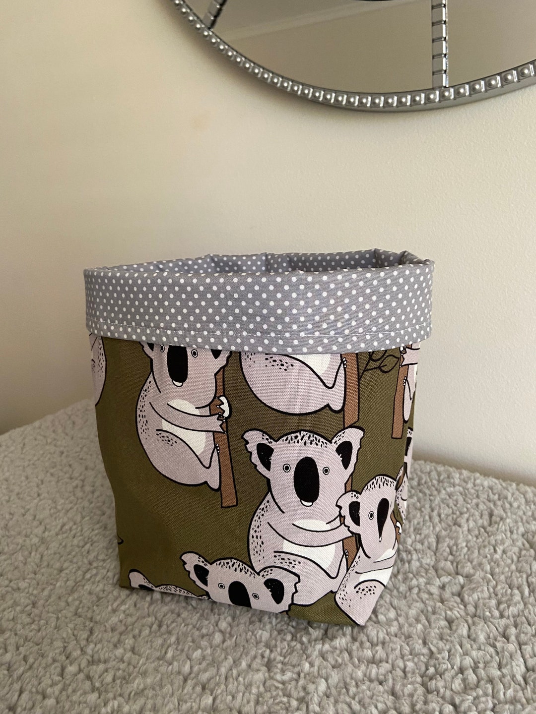 Koala Fabric Bin Koala Fabric Basket Koala Storage Nursery - Etsy
