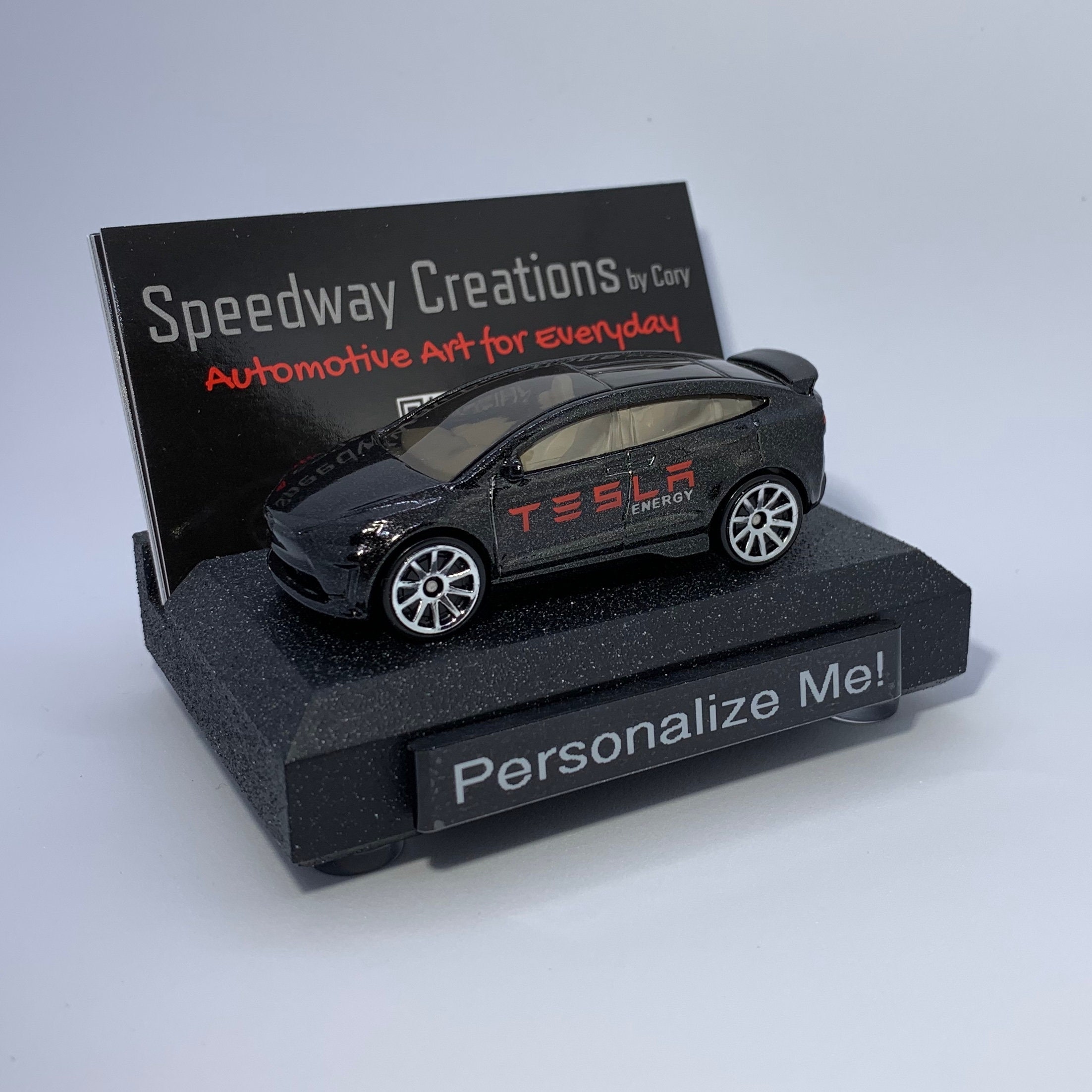 Tesla Business Card Holder Automotive art for your desk | Etsy