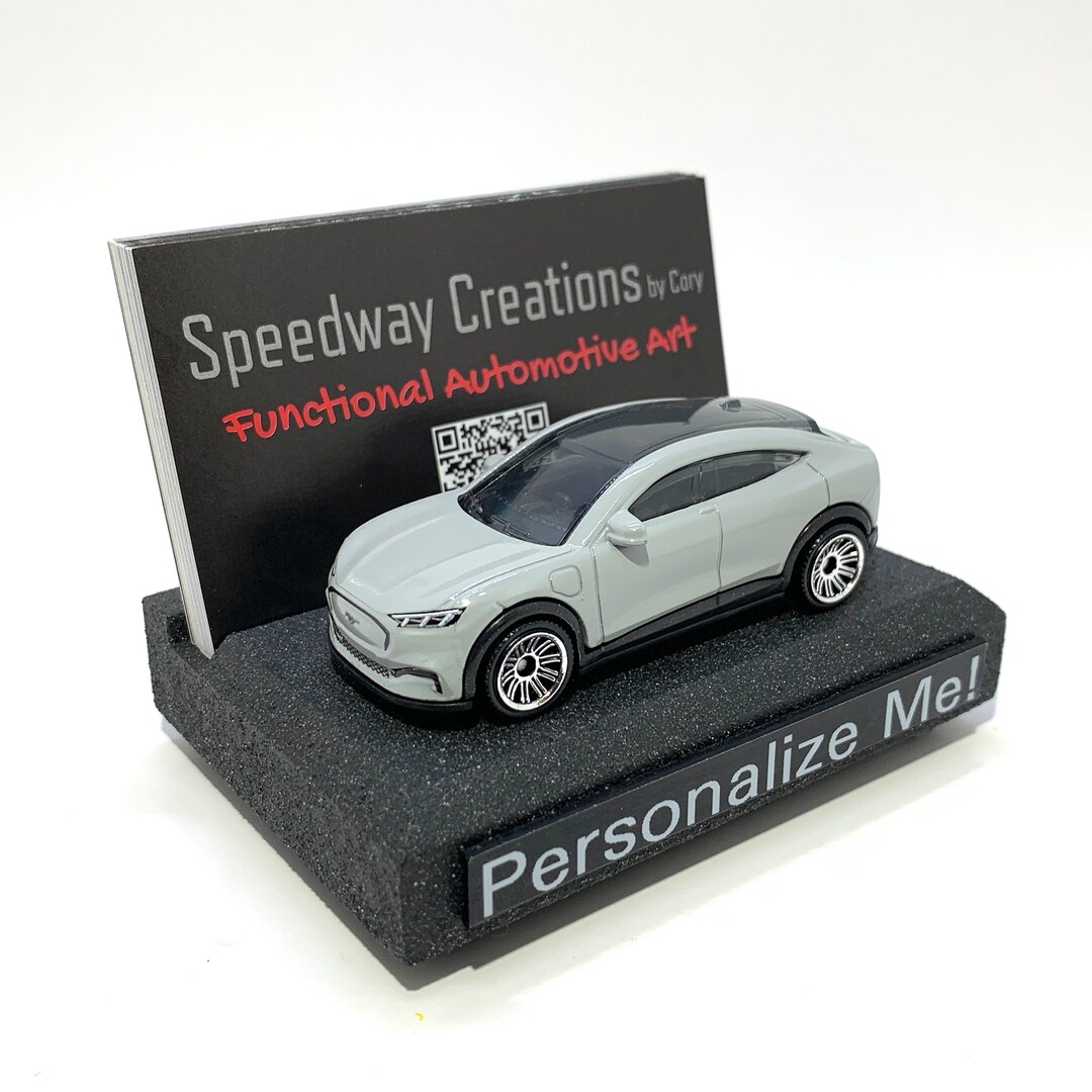 Mustang EV Business Card Holder - Personalized EV Art for Your Desk ...