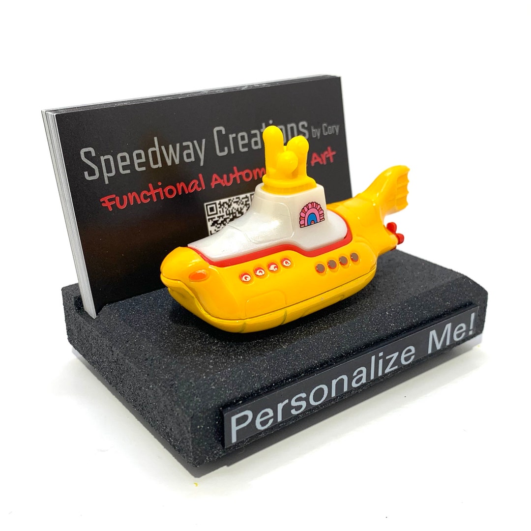 Yellow Submarine Personalized Business Card Holder - 1960s Music Themed ...