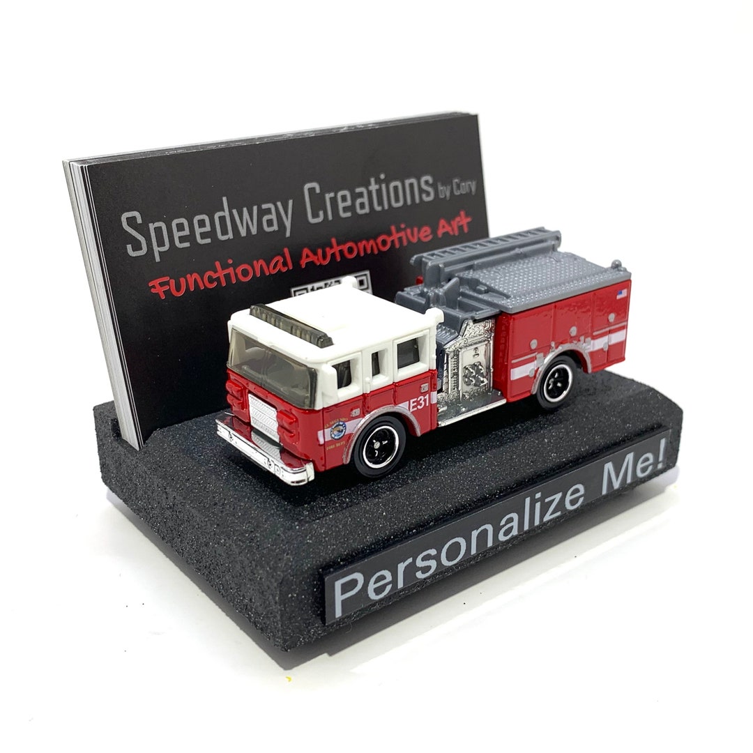 Fire Engine Business Card Holder Automotive Art for Your Desk, Office ...